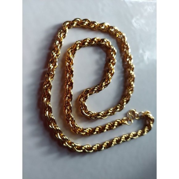 Bangkok Bazaar | Jewelry | Gold Twisted Baht Chain 22k Gold Plate ...